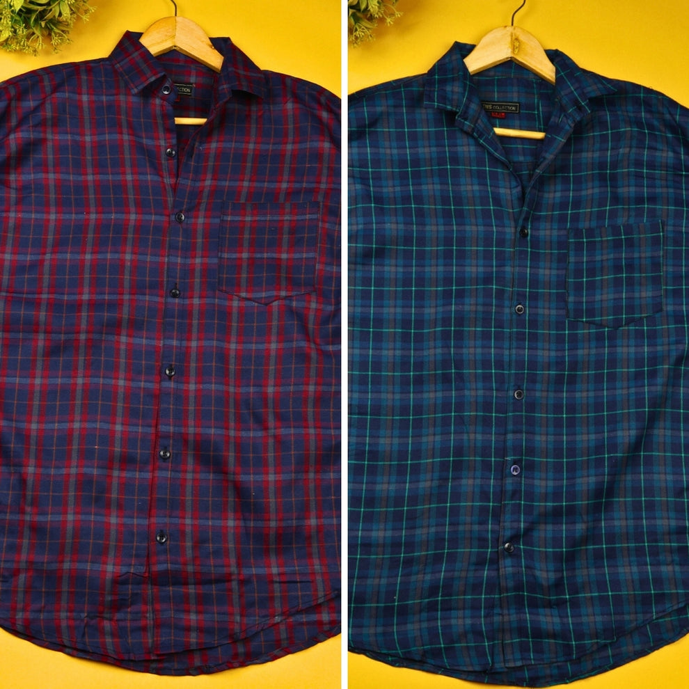 Men Classy Check Shirts Combo Pack of 2 (Assured Quality) – My Store